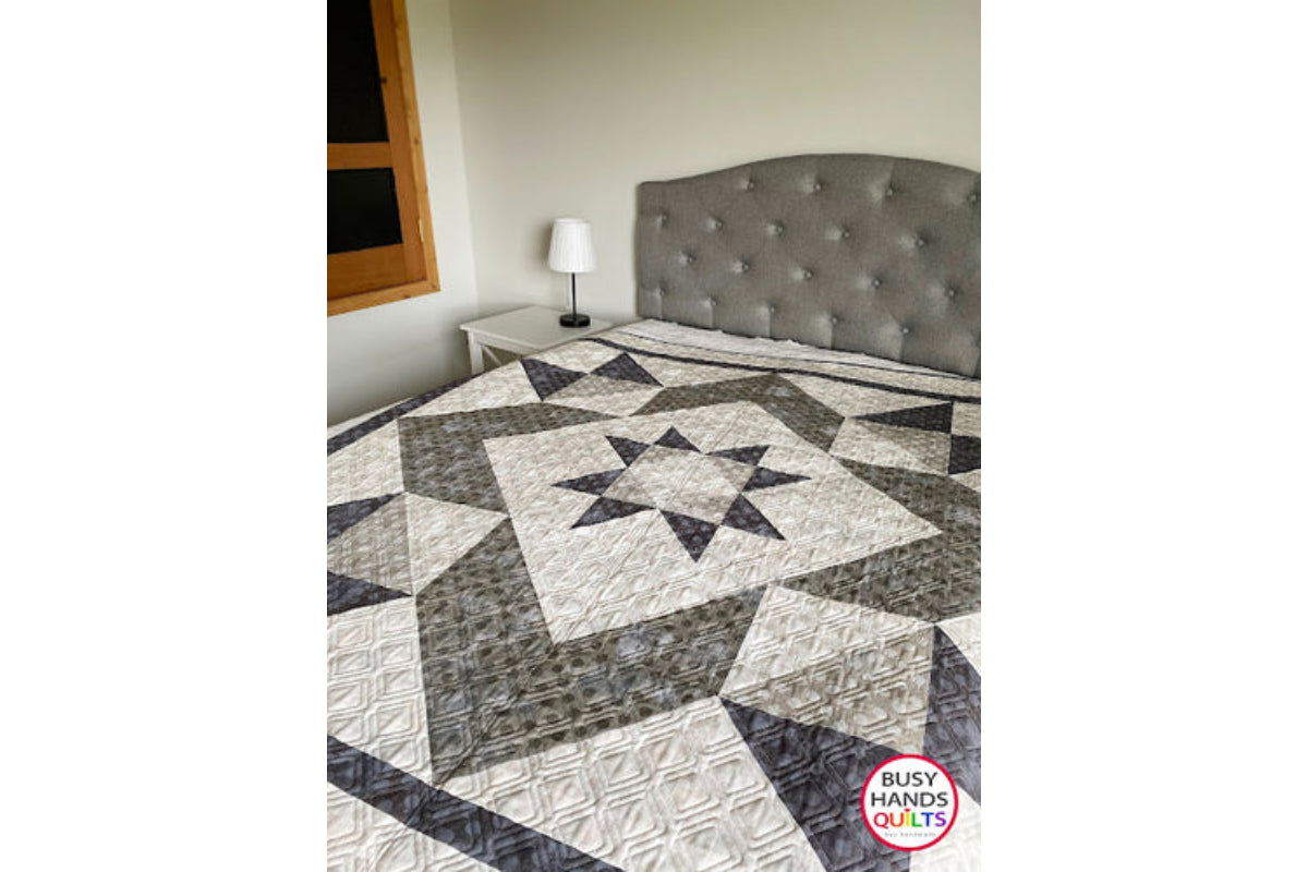 Giant Star Quilt Pattern - a Throw in Moda Grunge Gris! – Busy Hands Quilts
