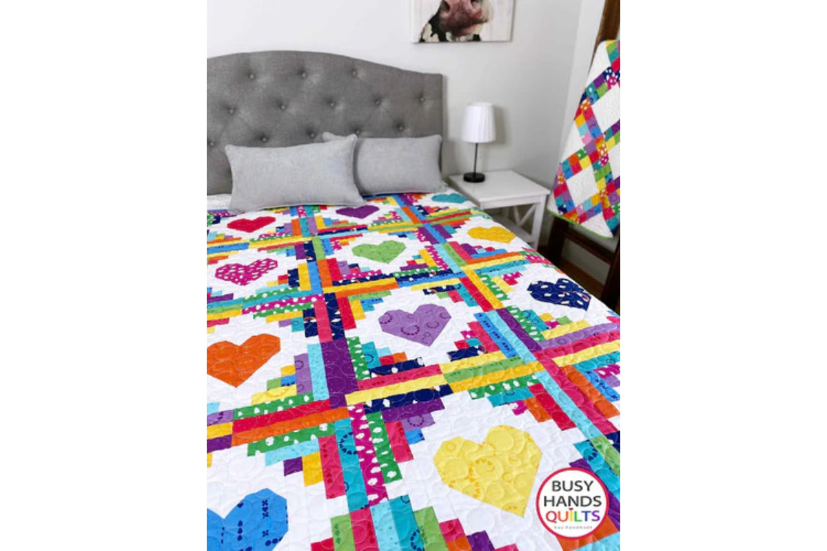A Log Cabin Heart Quilt - Quilty Cabins in Dream! – Busy Hands Quilts