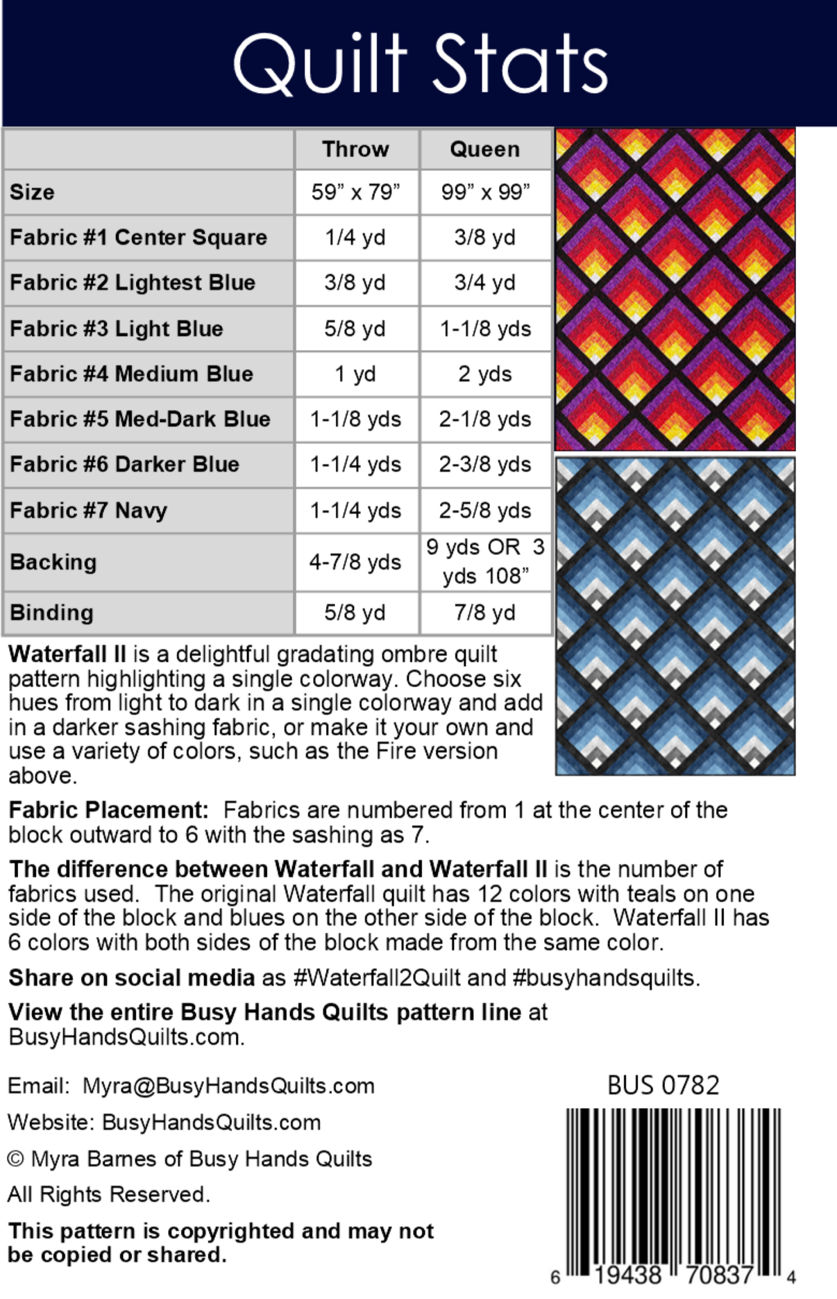 Waterfall II Quilt Pattern by Busy Hands Quilts