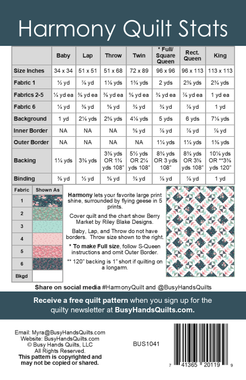 Harmony Quilt Pattern PDF DOWNLOAD – Busy Hands Quilts