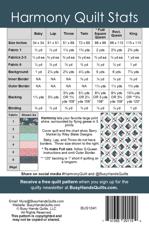 Harmony Quilt Pattern PDF DOWNLOAD – Busy Hands Quilts
