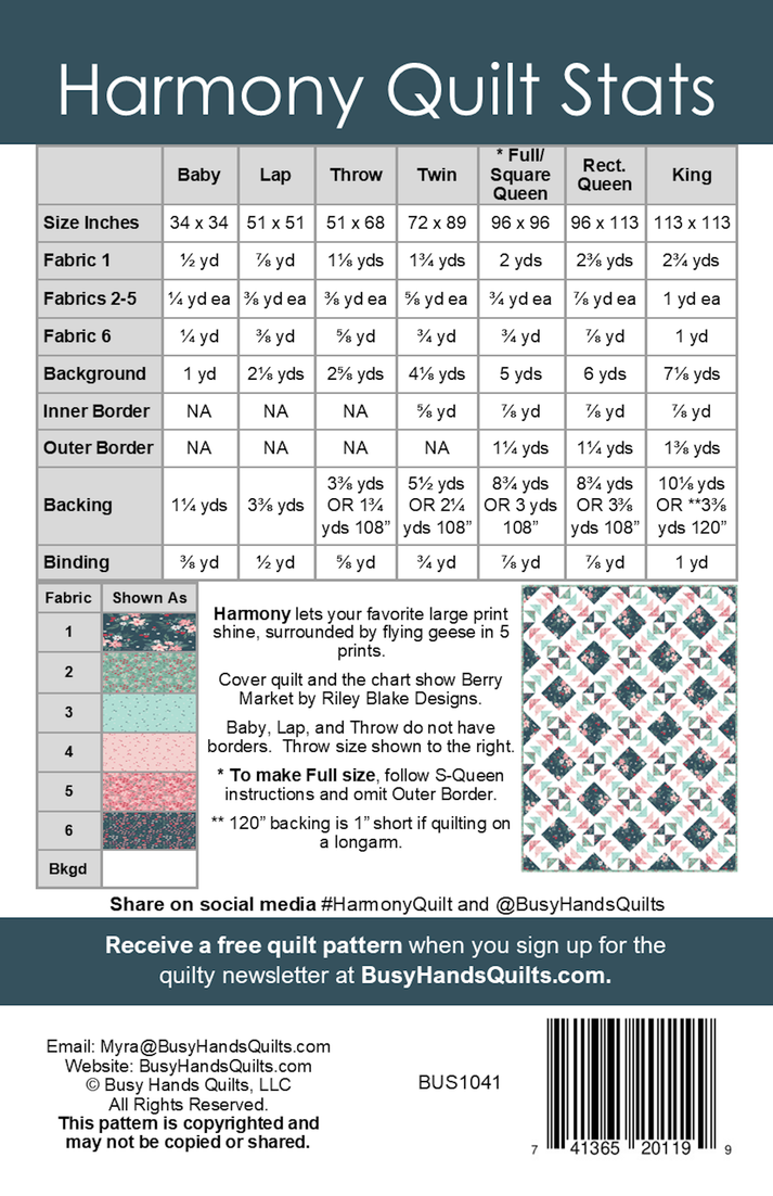 Harmony Quilt Pattern PDF DOWNLOAD – Busy Hands Quilts