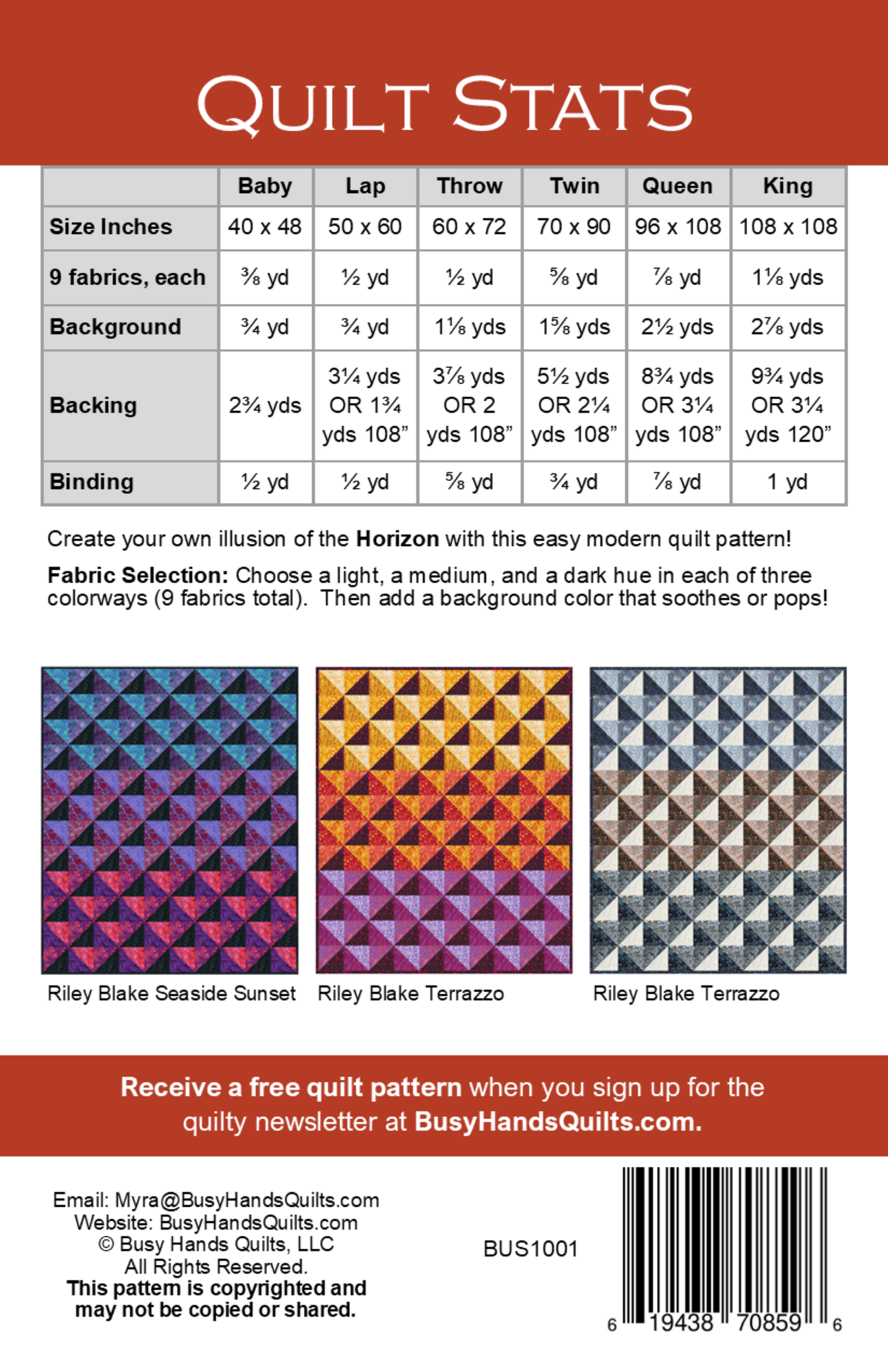 Horizon Quilt Pattern PDF DOWNLOAD – Busy Hands Quilts