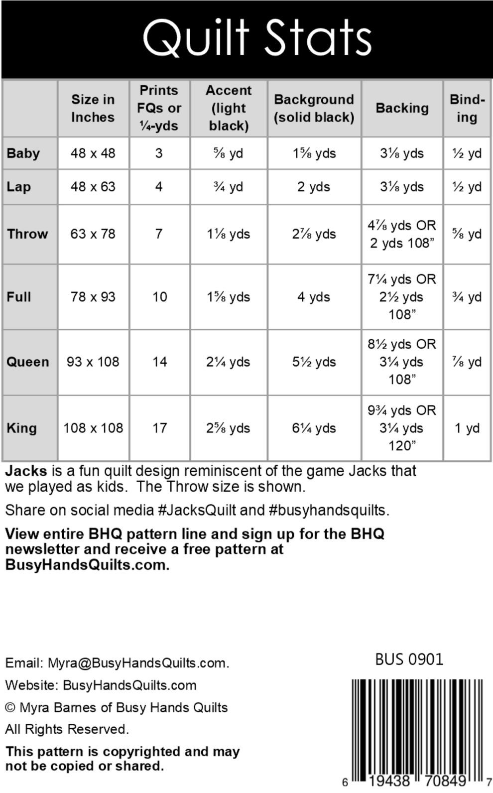 Jacks Quilt Pattern PDF DOWNLOAD – Busy Hands Quilts