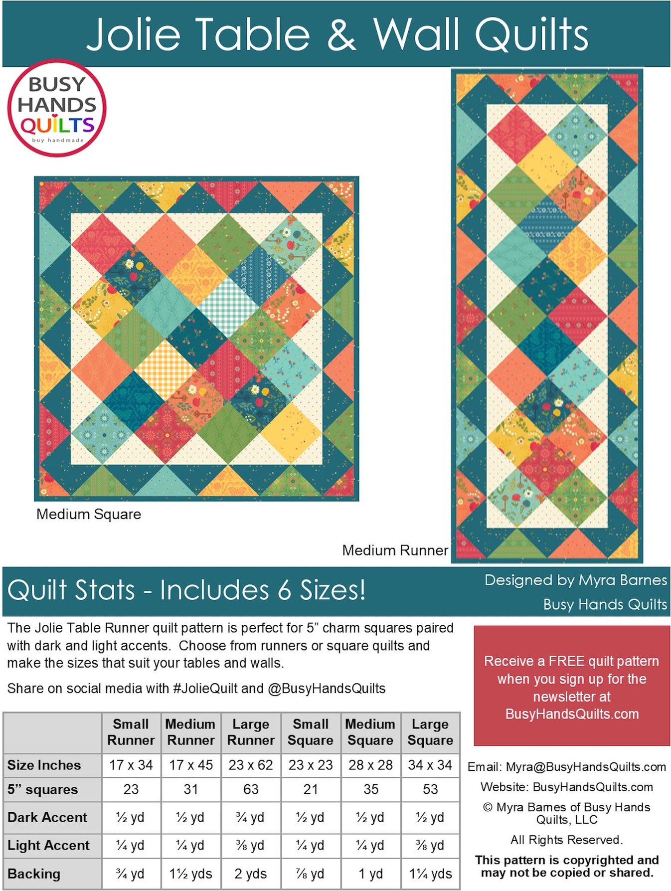 Jolie Quilt Pattern PDF DOWNLOAD – Busy Hands Quilts