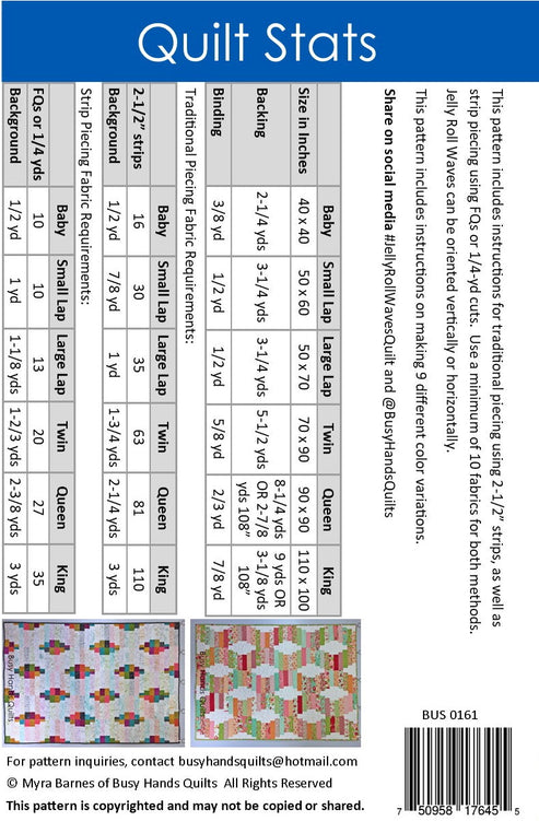 Jelly Roll Waves Quilt Pattern by Busy Hands Quilts