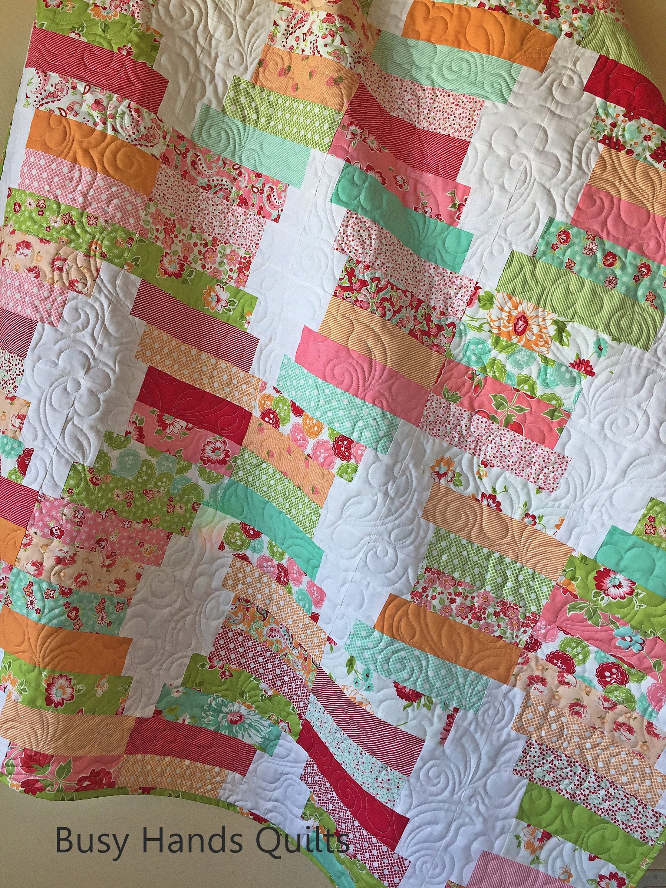 Jelly Roll Waves Quilt Pattern by Busy Hands Quilts